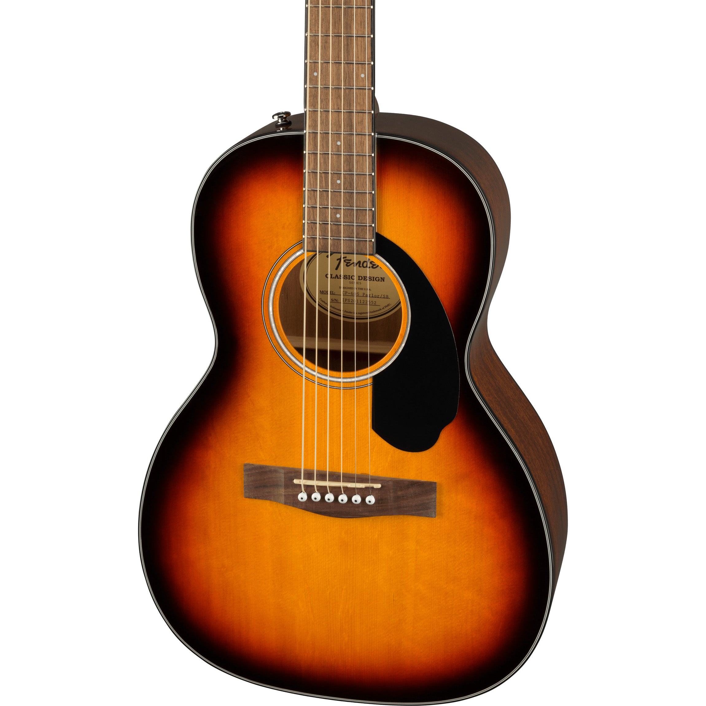 Fender CP-60S Parlor Acoustic Guitar - Walnut Fingerboard, Sunburst ...