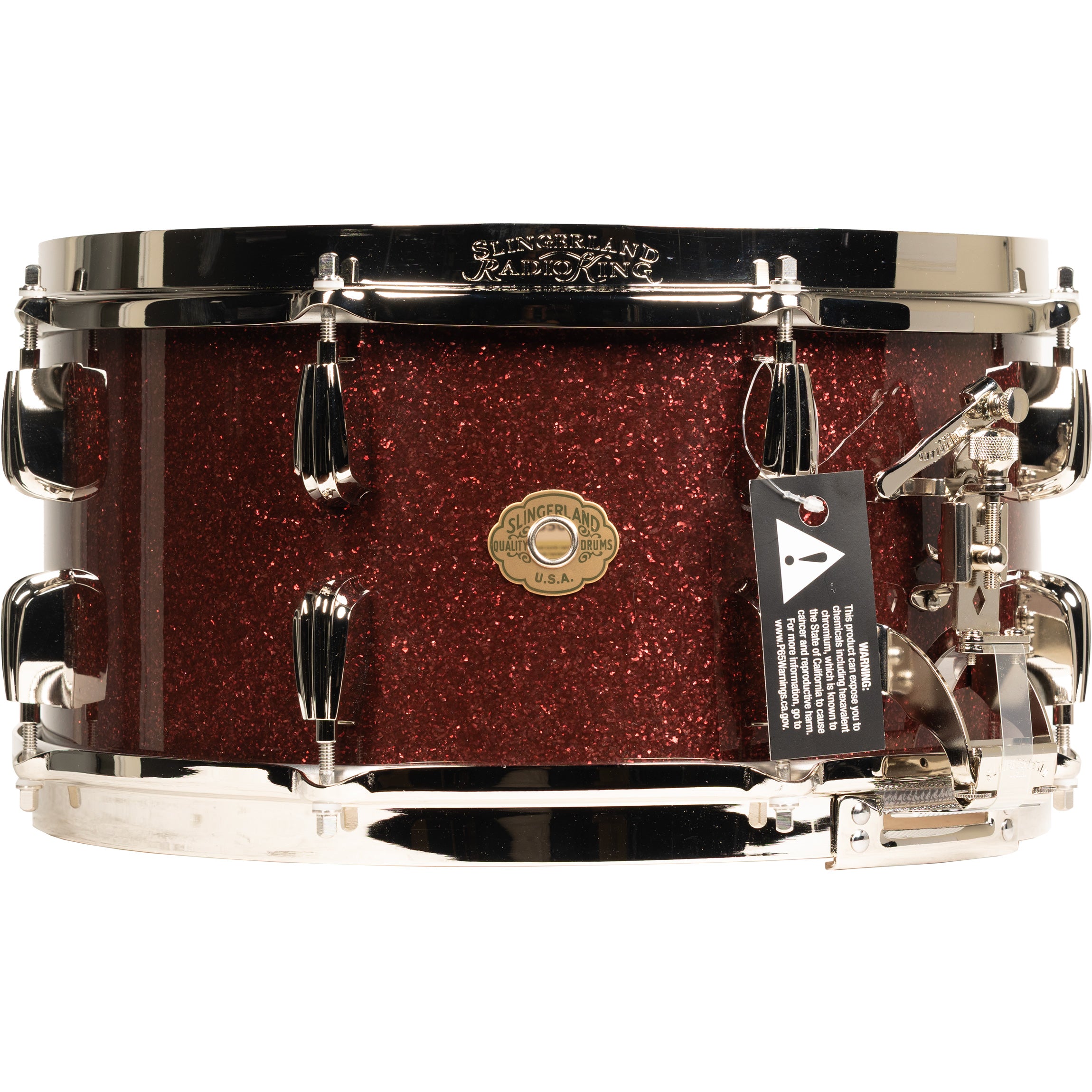 Slingerland Radio King 7x14 Solid Maple Snare Drum - Maroon Glass ...