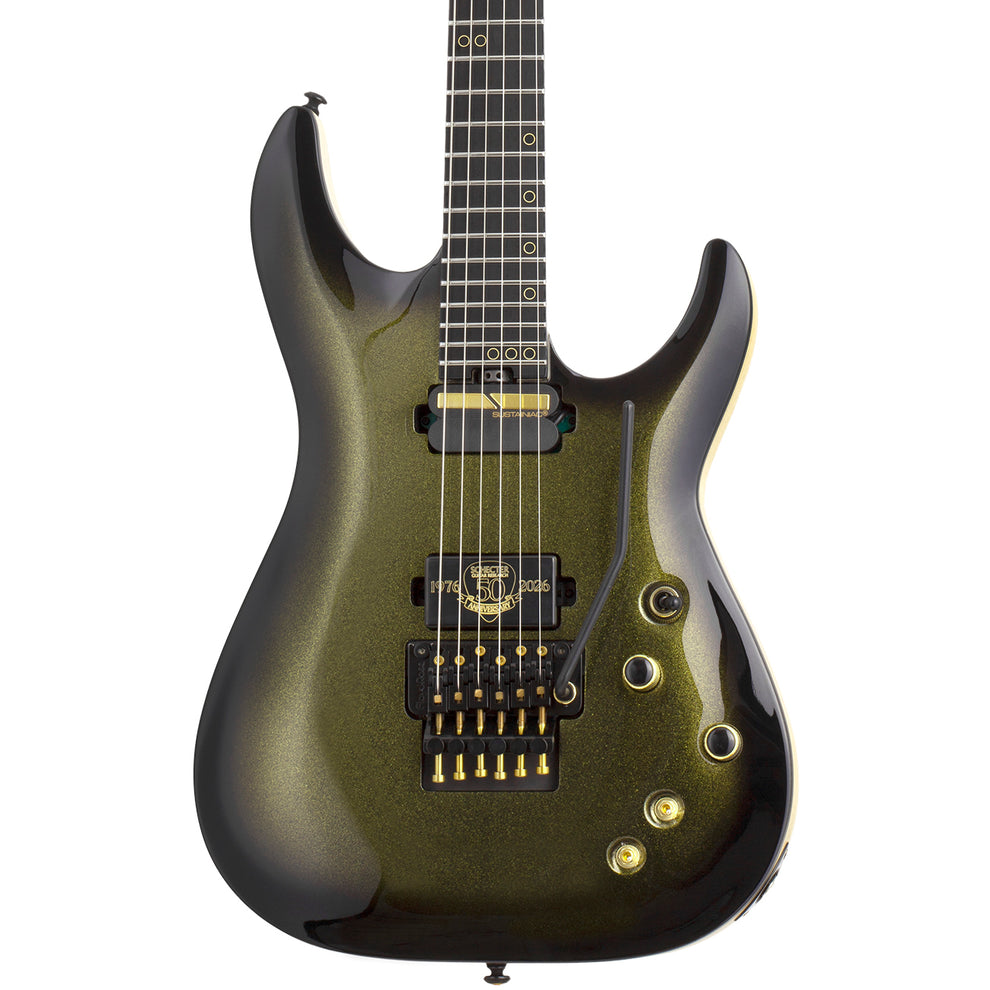 Schecter C-1 FR-S Floyd Rose 50th Anniversary Electric Guitar - Gold B ...