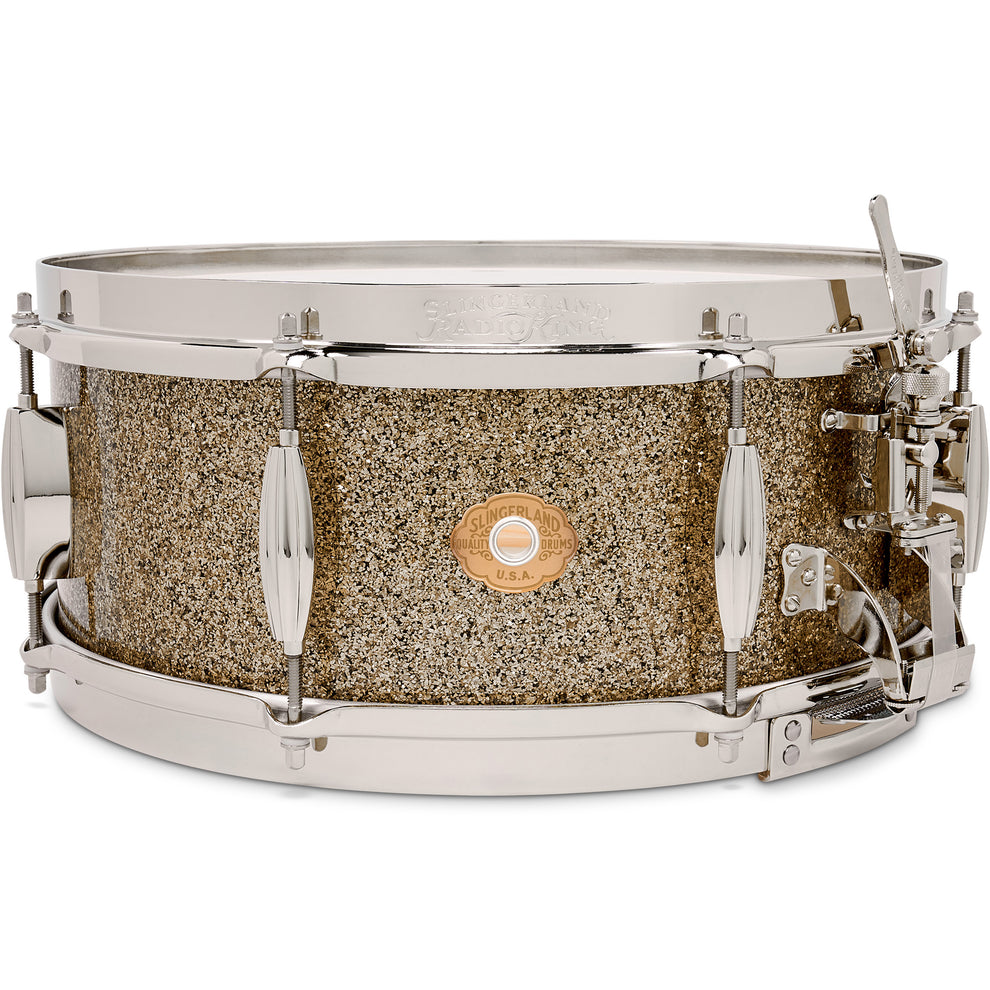 Slingerland Radio King 5.5x14 Solid Maple Snare Drum - Gold Glass ...