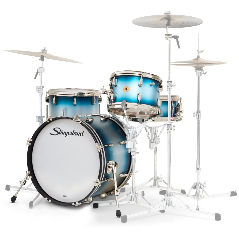 Slingerland Radio King 4-Piece Shell Kit - Silver to Blue Duco – Alto Music