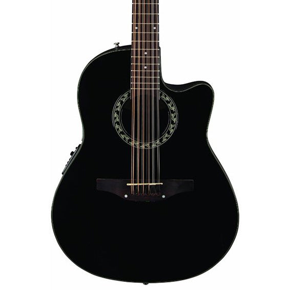 Ovation AB2412-5S 12 String Mid Depth in Black Satin – Alto Music
